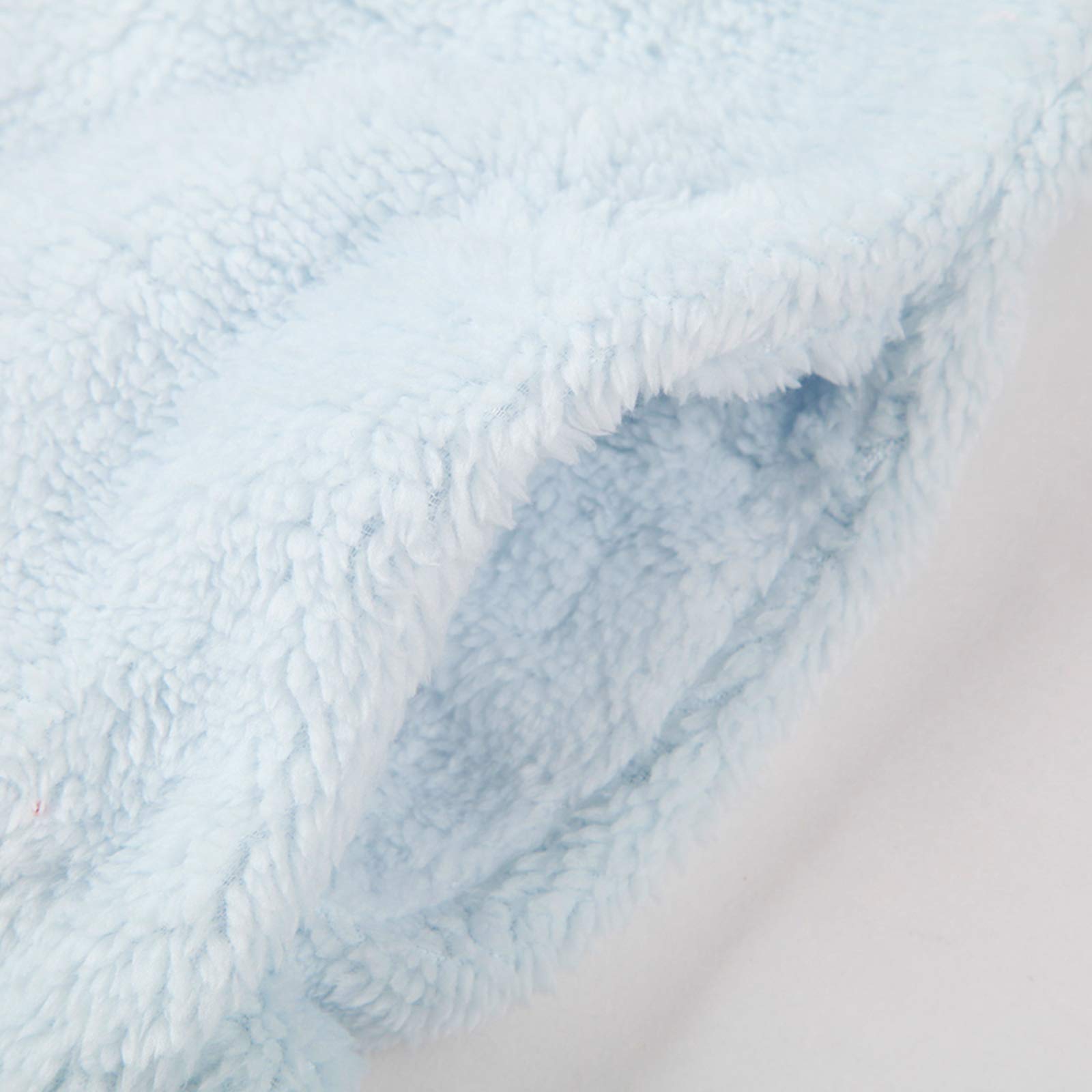 HMBEIXYP Girl's Polar Fleece Sherpa Pullover Fuzzy Fleece Sweatshirt Hoodie with Pockets Blue 140CM