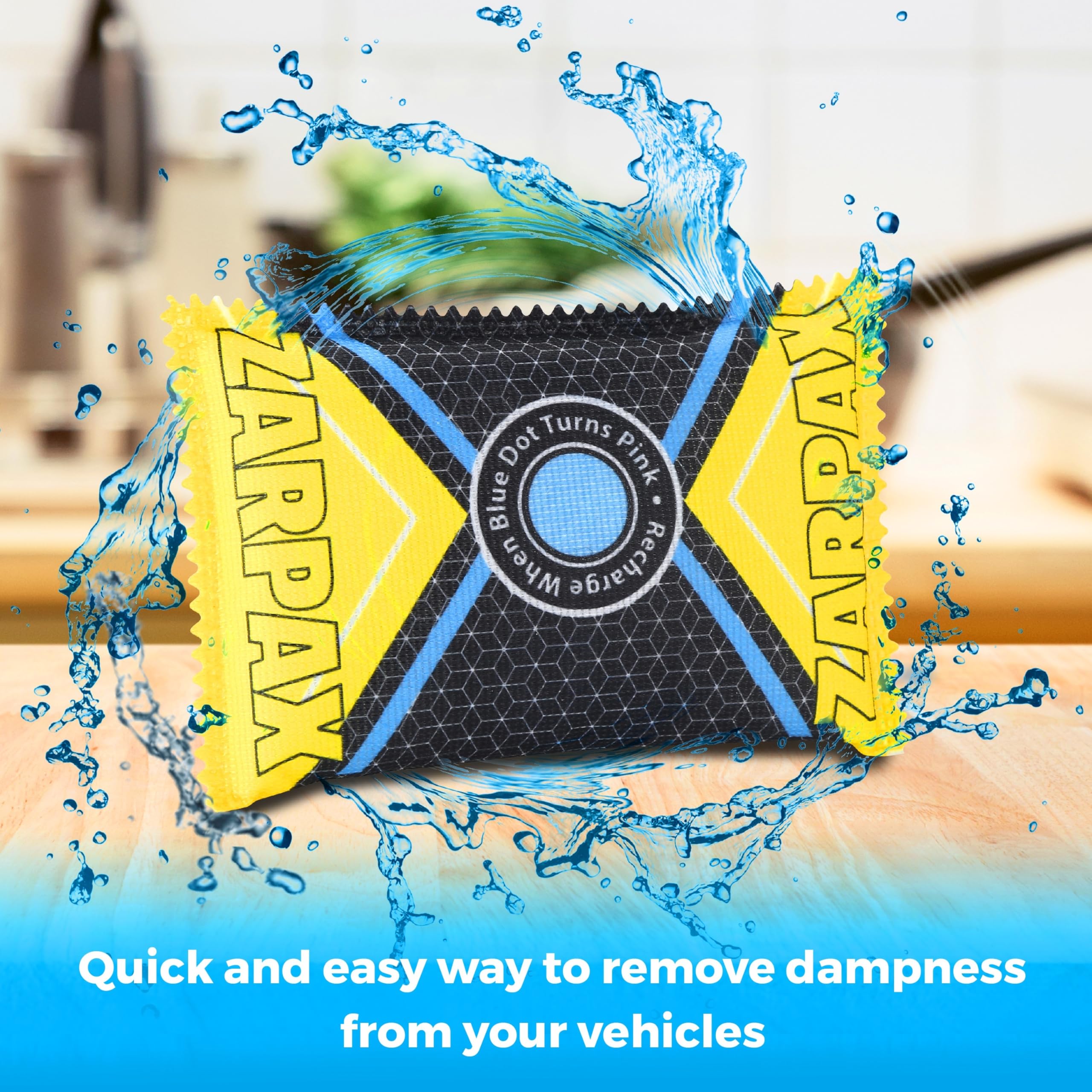 Zarpax 4.4 oz/125g Rechargeable Desiccant Packs Dehumidifier Bag - 12 Pack - Moisture Absorbers For Safes, Car, Bathroom, Storage - Moisture Remover Eliminates Humidity - Reusable Desiccant Bags