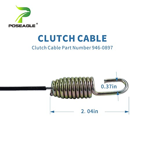POSEAGLE 746-0897 Cable Compatible with MTD 946-0897 Auger Cable, MTD 746-0897 Auger Cable 746-0897, 746-0897a Auger Clutch Cable 746-0897, 746 0897