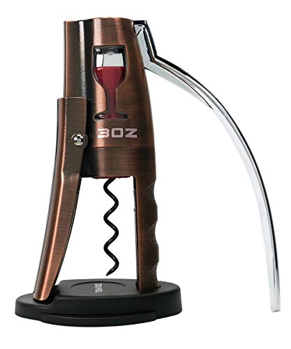 Manual Wine Opener Quality Vertical Lever Corkscrew Wine Bottle Opener with Foil Cutter easy to use lever corkscrew (BRONZE)