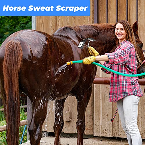 Surfante Horse Grooming Kit with Tote 8Pcs,Horse Cleaning Tool Set,Horse Brushes Set,Horse Sweat Scraper,Mane Comb with Storage Bag
