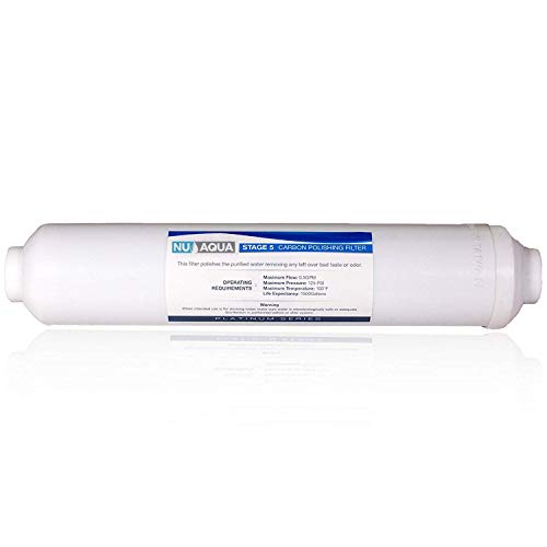 NU Aqua Platinum Series Reverse Osmosis Filtration System Replacement Filters Universal RO System Cartridges (1, Carbon Post Filter)