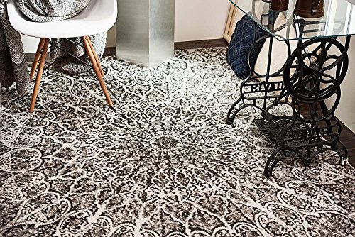 Unique Loom Sofia Collection Area Rug - Grace (5' 1" x 8', Dark Gray/ Gray)