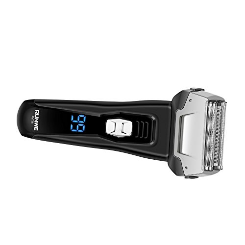 Runwe Rs725 Men's Electric Razor Cordless Foil Shaver with Pop-Up Beard Trimmer and LCD Display for Men Wet/Dry Shaving (Pack of 2)