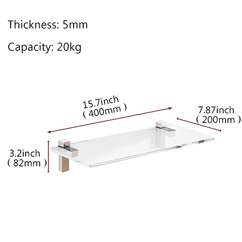Set of 2 Invisible Wall Shelves Wall Mounted Display Shelf,Clear Acrylic Wall Shelf,Floating Shelves for Living Room ,Bedroom,Bathroom,Kitchen,Flower Stand,Office