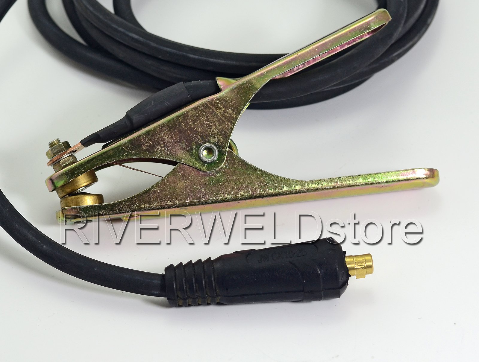 RIVERWELD 200A Groud Earth Clamp 10-25mm2Plug 3 Metre Lead 16mm2 Wire Fit MMA ARC Welder