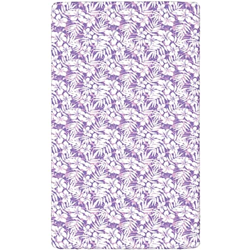 Purple Themed Fitted Mini Crib Sheets,Portable Mini Crib Sheets Ultra Soft Material-Great for Boy or Girl Room or Nursery,24β x38β,Lilac White Blue Violet