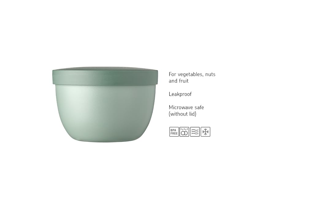 Mepal, Snack Pot Mini with Airtight Lid for Fruit or Popcorn, Portable, BPA Free, Nordic Pink, Holds 12 oz, 1 Count