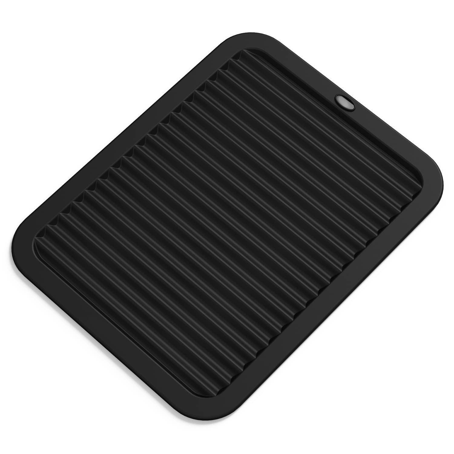 Professional Heat Resistant Mat, Silicone Travel Mat for Flat Iron, Curling Iron, and All Hair Styling Tools, Hot Tools Mat with Larger Size and Lighter Weight, Black