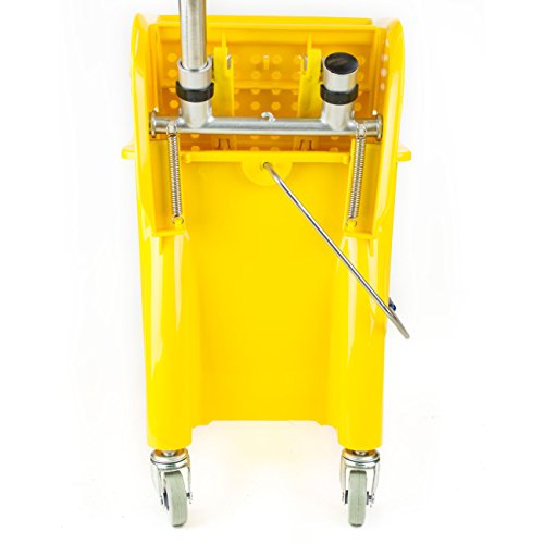 RK Safety RKMB24-Y Commercial Side Press Wringer for Mop Bucket 24 qt / 6 gal (Yellow)