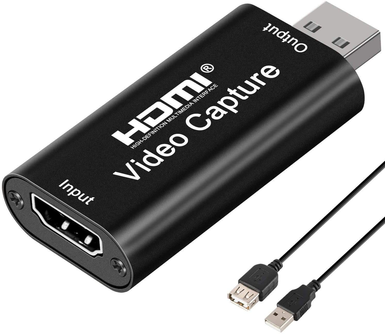 HDMI USB 2.0 Full HD 1080P Video Audio Capture Card - Record Directly to Computer for Gaming, Streaming, Teaching, Video Conference or Live Broadcasting
