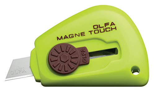 OLFA Magnetic Touch Knives (TK-3M/2P) - Multi-Purpose Disposable Mini Pocket Sized Utility Knife Box Cutter w/ Retractable Stainless Steel Blade & Keychain Hole (2 Pack)