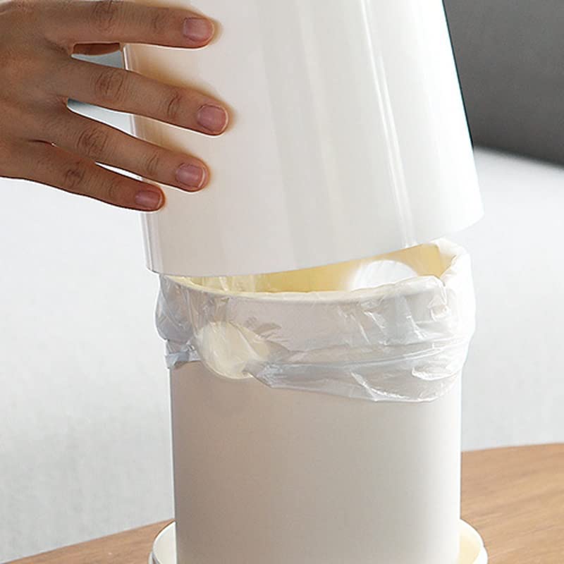 UXZDX Small Round Plastic Trash Can Wastebasket Garbage Container Bin with Swing Top Lid for Bathrooms Kitchens Home Offices