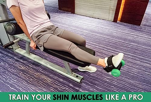 TOPJUM Dumbbell Foot Attachment, Tibialis Trainer, Adjustable Ankle Weights, Ankle Straps for Weight Lifting, Leg Workouts at Home for Hip Flexors, Shin Splint, Hamstring Curls, Leg extensions, Home Gym Equipment (Single)