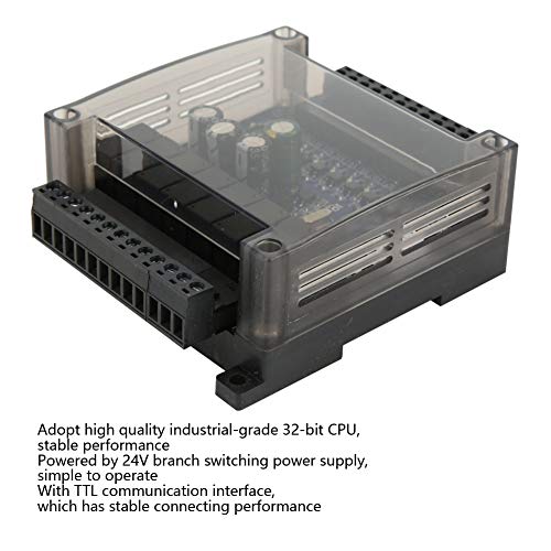 Programmable Control Board, 24V PLC Industrial Control Board Default 19200 Transmission Speed for Woman for Household Products for Office Tool(Bare Board + Shell)