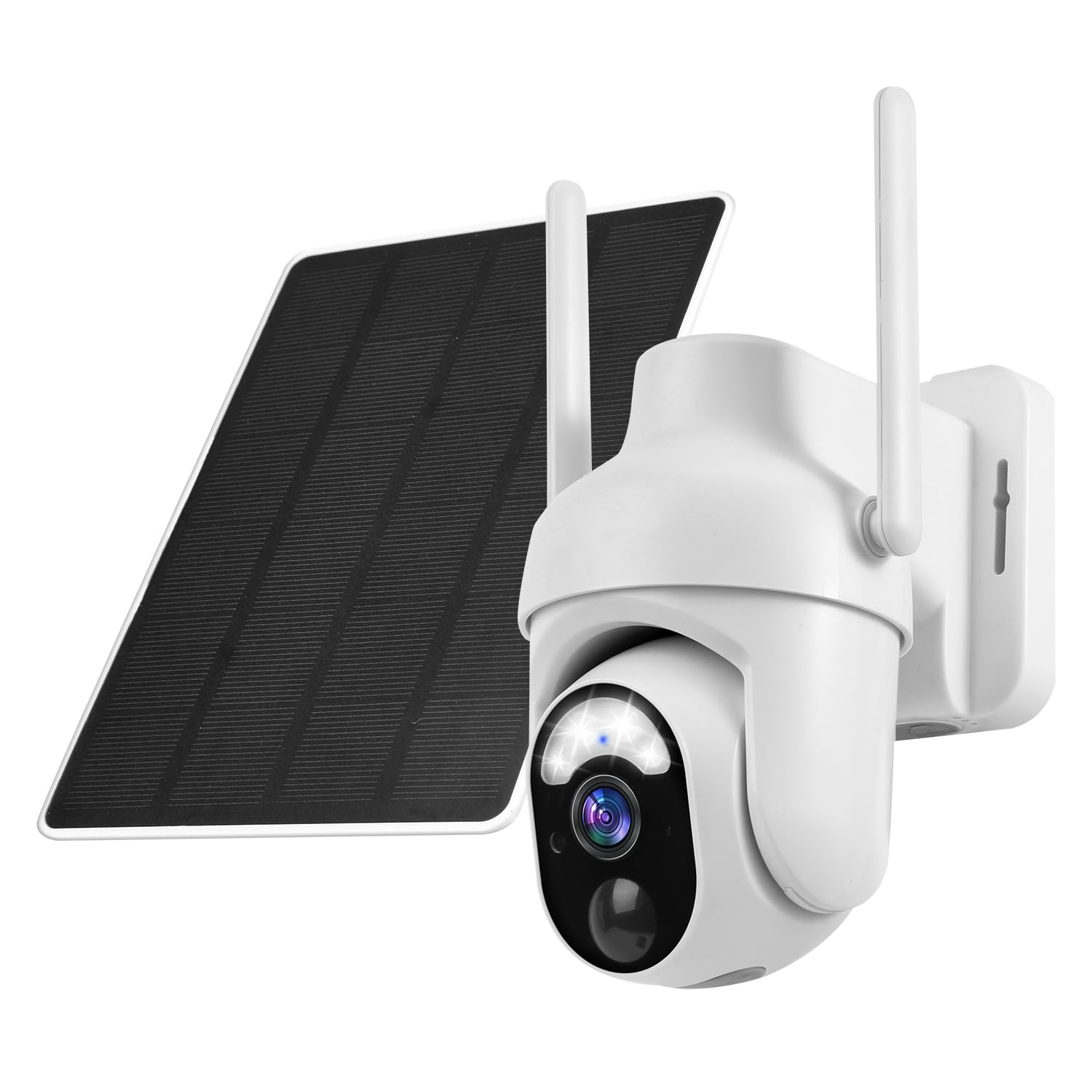 Solar Security Cameras Wireless Outdoor, Pan-Tilt Outdoor Camera Wireless, 3MP Color Night Vision, 2-Way Talk, Motion Detection, Spotlight/Siren, IP65, Cloud/SD WiFi 360°PTZ Battery Powered Camera