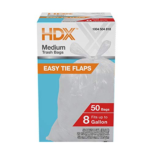 HDX 8 Gal. Flap Tie Medium Kitchen Bags (50-Count)