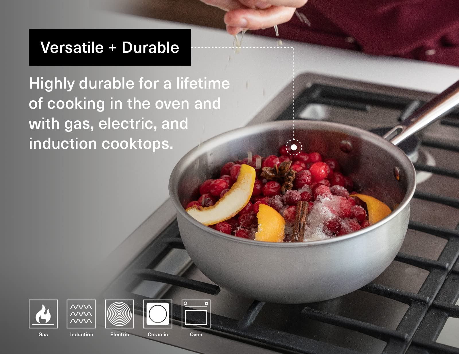 Misen Premium Saucier Pan with Lid & Stay Cool Handle - 5-Ply Stainless Steel Cookware - Gas, Electric & Induction Cooking, Thick Bottom, Nonstick Interior, Heats Evenly - 3 Quarts