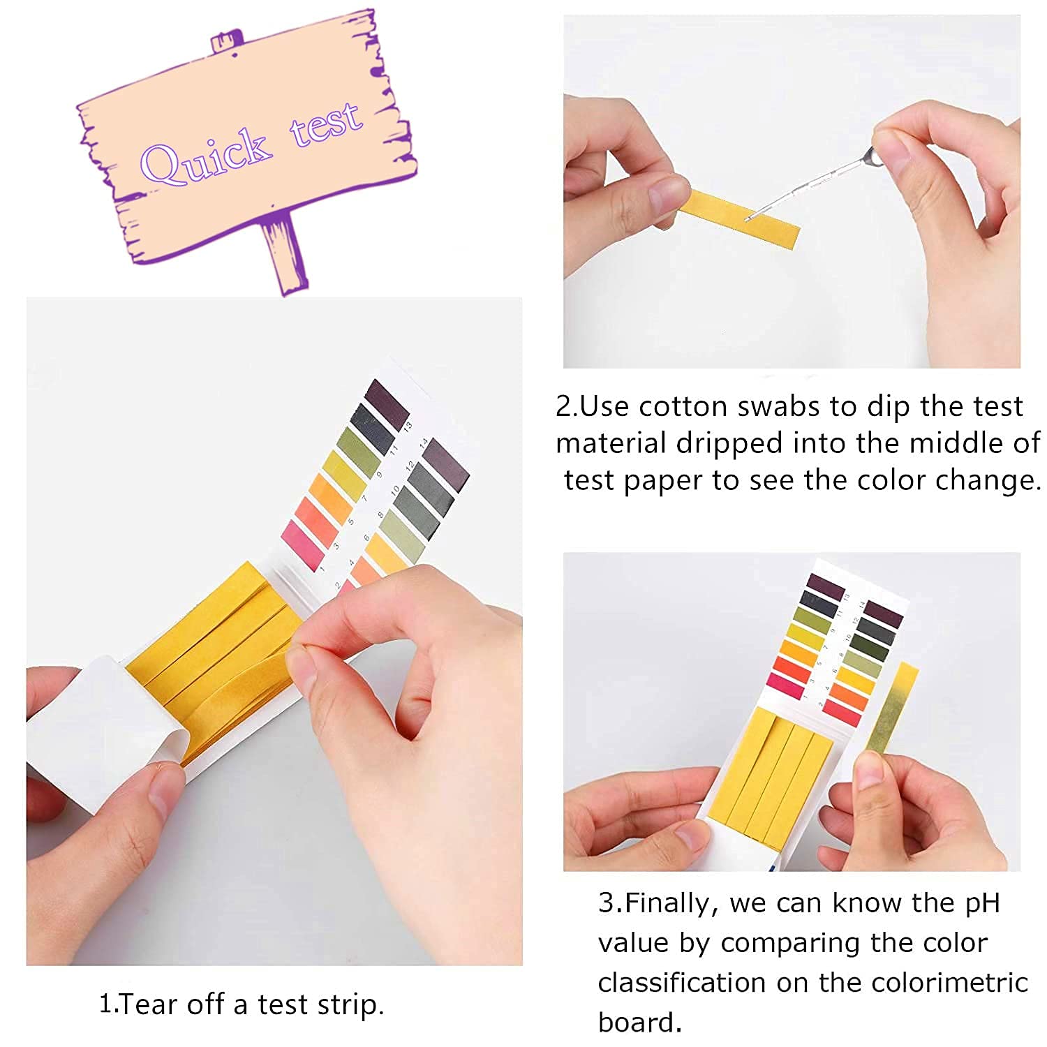 Ph 1-14 Test Paper Litmus Test Paper 180 Strips pH Test with Storage Case for Urine Saliva Drinking Water Pool Spa Soap Liquids Food and Diet pH Monitoring (2 Pack with Storage Case)