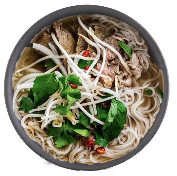 Lucky Star Melamine Round Bowls Set Ramen Vietnam Pho Noodles Soup Bowls, 8-1/16"dia. X 3-1/16” H (Capacity: 48 oz), Black (24)