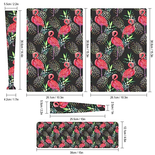 Pink Flamingos and Pineapples Full Protective Skin Cover Design Wrap Decal Sticker Compatible with PS5 Digital Edition Console and Controller