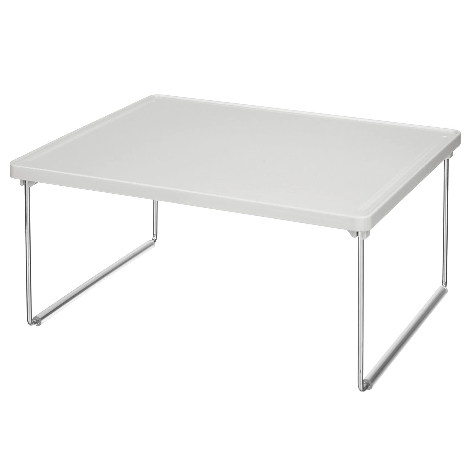 mDesign Metal Stacking Storage Organization for Shelves Inside Cabinets in Kitchen, Pantry, Cupboard, or Fridge/Freezer - Organizer Stand for Food, Plates, Bowls, Mugs, Ligne Collection - Stone Gray
