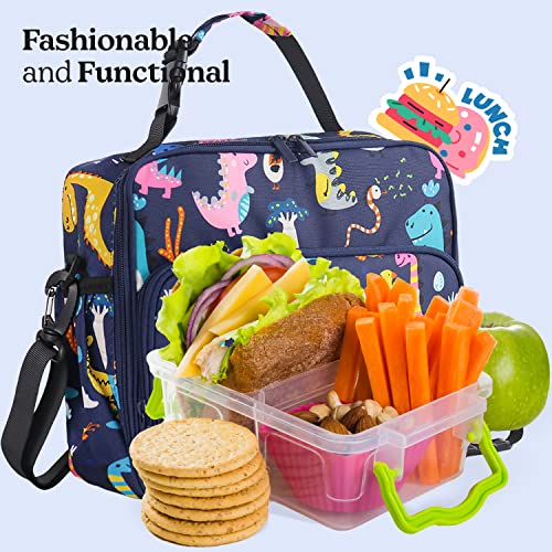 Mesa Lunch Bag for Kids - Kids Lunchbox for School, Daycare, Kindergarten - Insulated Lunch Box for Girls & Boys (Dinosaur)