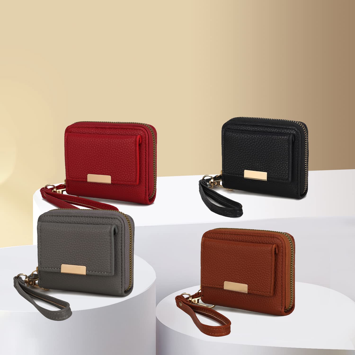 MKF Wristlet Wallet for Women, Multi Card Slots – PU Leather Bag Purse – Lady Fashion Clutch Handbag Removable Strap