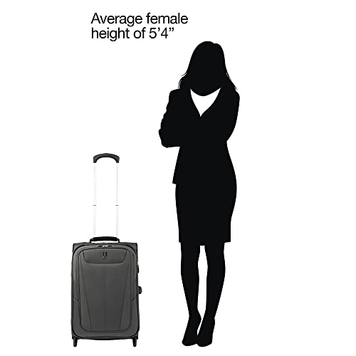Travelpro Maxlite 5 Softside Expandable Upright 2 Wheel Luggage, Lightweight Suitcase, Men and Women, Shadow Grey, Carry-On 22-Inch