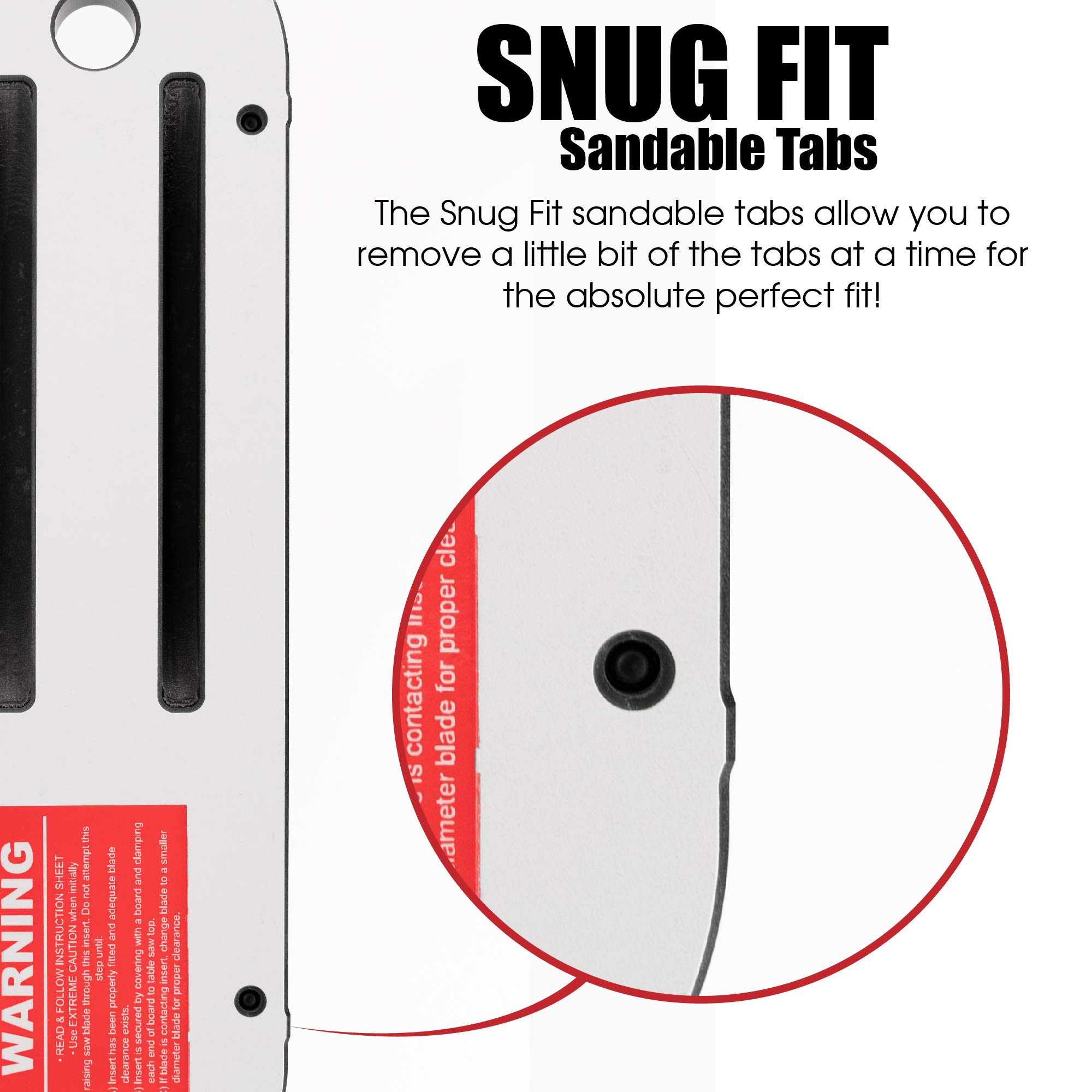 Phenolic Zero Clearance Insert for Delta Uni-Saw Contractor | Large Grizzly and Other Table Saws with a 13-3/8β x 3-3/4β x 1/2β Throat Plate Opening