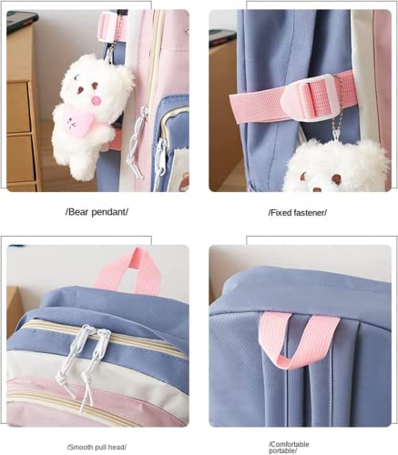 TOAOSET Kawaii Backpack 5Pcs Set Lightweight aesthetic backpack,Teens laptop computer cute backpacks for girls (girls backpack,one size)