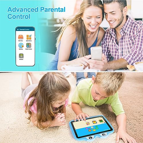 Kids Tablet 10.1 Inches Tablet for Kids, Android 11 64GB Tablets for Kids with Case, Google Play, YouTube, Dual Camera, WiFi, Bluetooth, Apps Pre-Installed, Education, Parent Control (Blue)