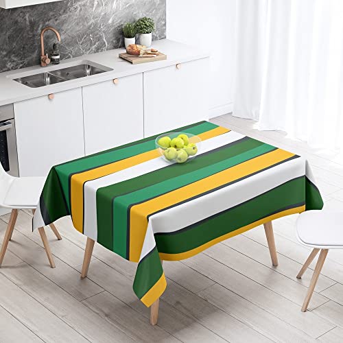 MLQL Waterproof Tablecloth Flower Flora Plant Yellow Green Black Anti-Stain Dining Tables Cover for Home Kitchen Wedding Decor A6 140x210cm