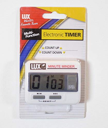 Lux Cu100 Large Number Display, Magnetic Back Kitchen Digital Count Up/Down Timer, White