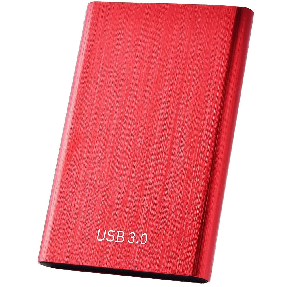 POENOWNE External Hard Drive 2000GB Protable External Hard Drive High Speed USB 3.0 Protable External HDD 2000GB Portable Hard Drive Compatible with Laptop, Desktop and Mac (A-Red)