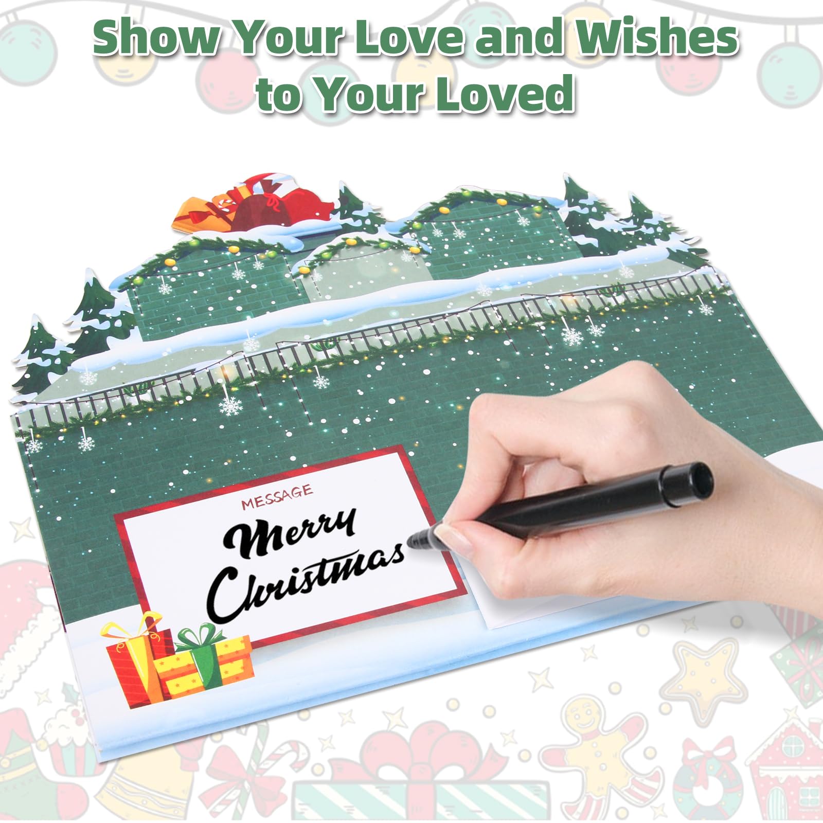 XTF2015 Christmas Greeting Cards Christmas Gift 3D Pop Up Christmas Gift Card with Musical & Christmas Home Animated Lights, Plays 3 Christmas Melody with Matching Flashing Lights