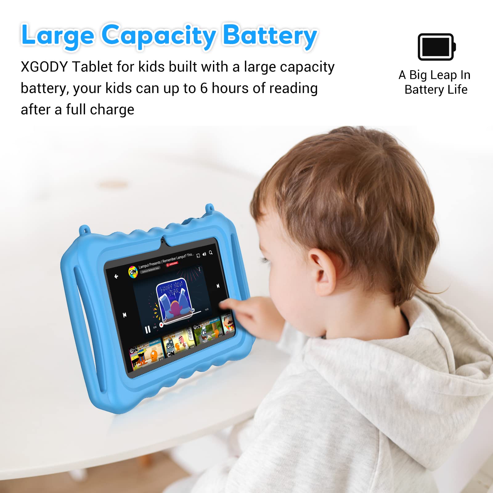 Kids tablet,7 inch Tablet for Toddlers 3GB RAM 32GB ROM, Android 12.0 Tablet for Kids with Dual Camera, WiFi, Bluetooth, Parental Control, Shockproof Case, YouTube, Netflix,Toddler Tablet for Children