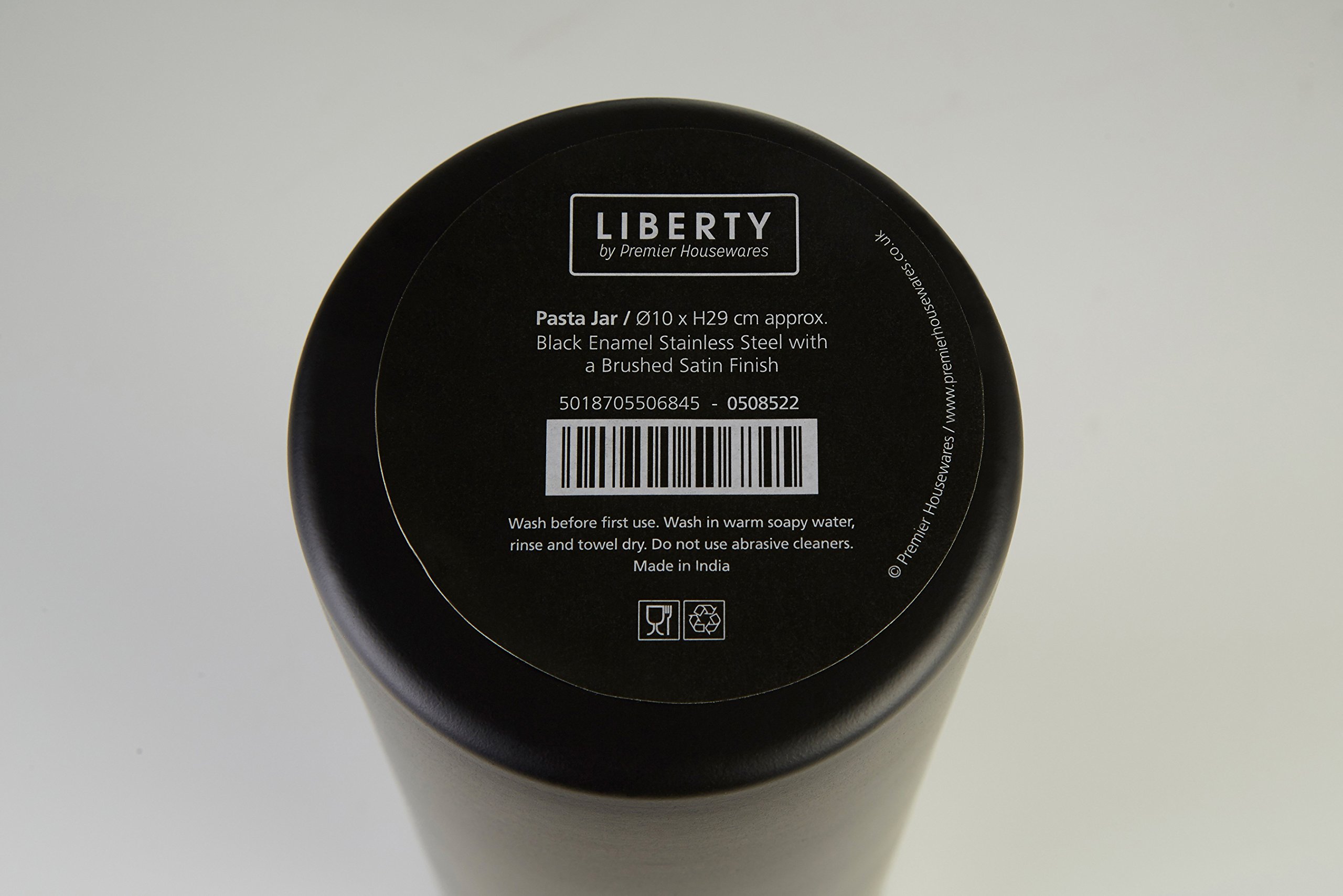 Liberty Boîte de Pâtes - Boite de Rangement- Boite de Conservation Spaghetti- en Émail Noir 9,5