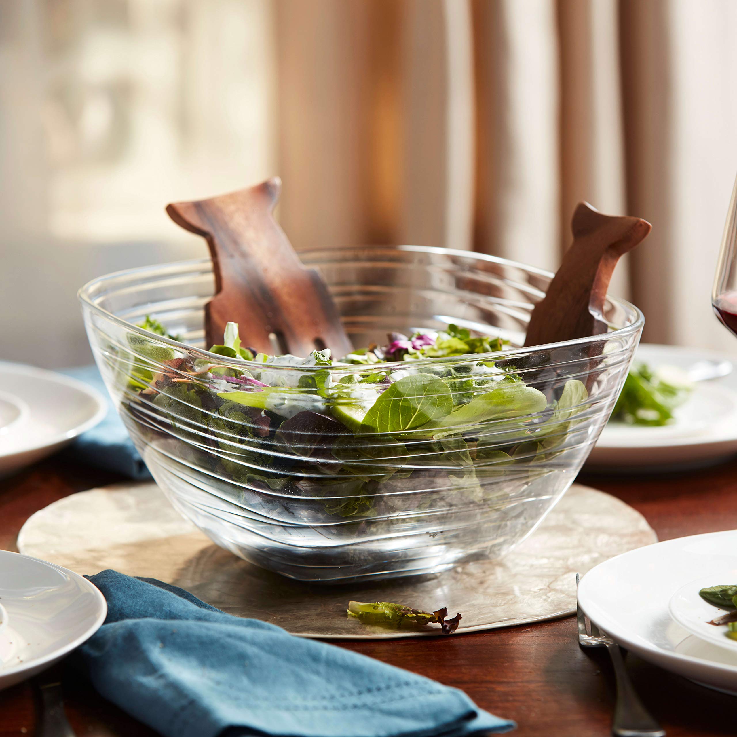 Libbey Aviva Glass Wave Serving Bowl, Large
