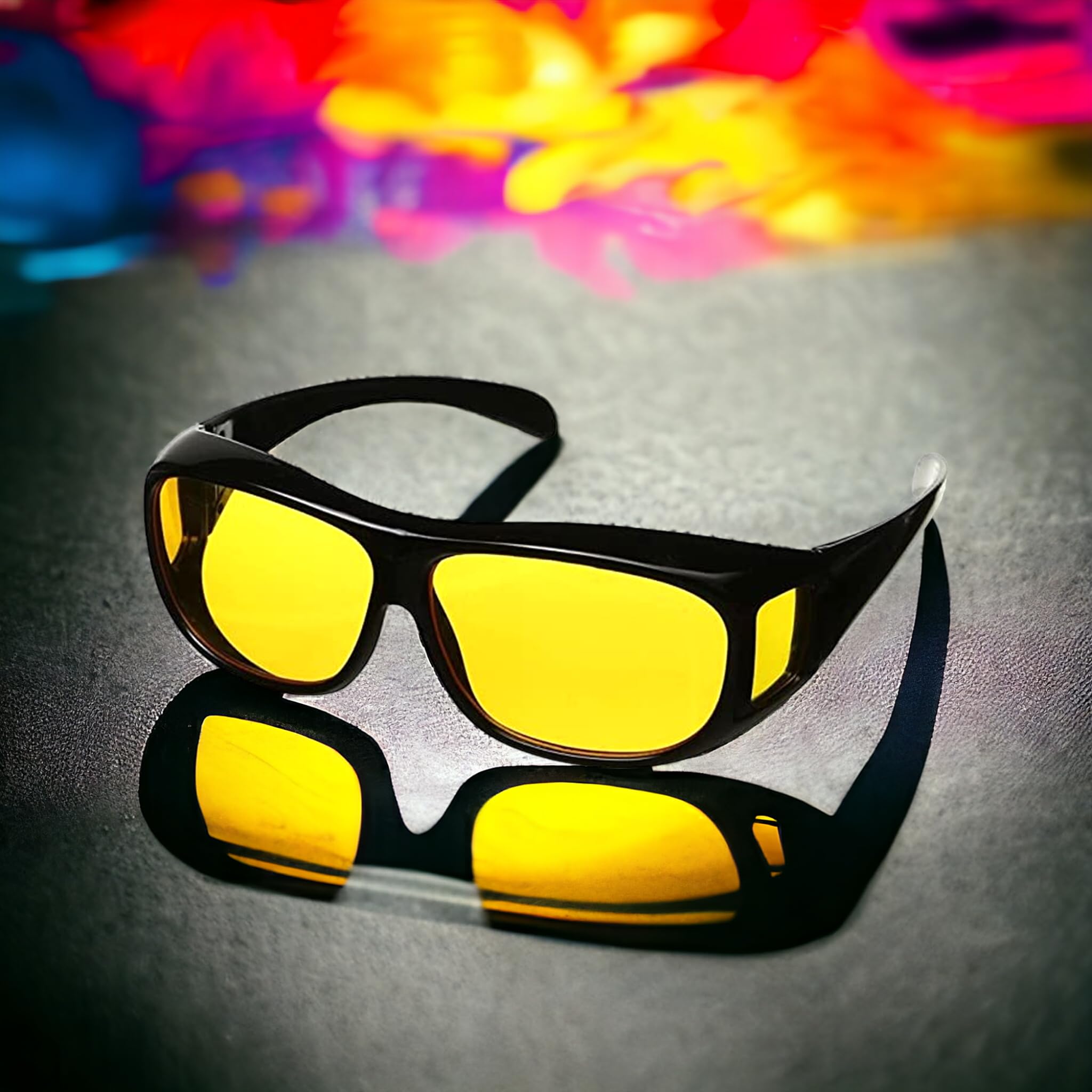 HD Night Vision Wrap Around Glasses As Seen on TV Nighttime Driving Rain or Snow Glasses Anti Glare Polarized for Men Women