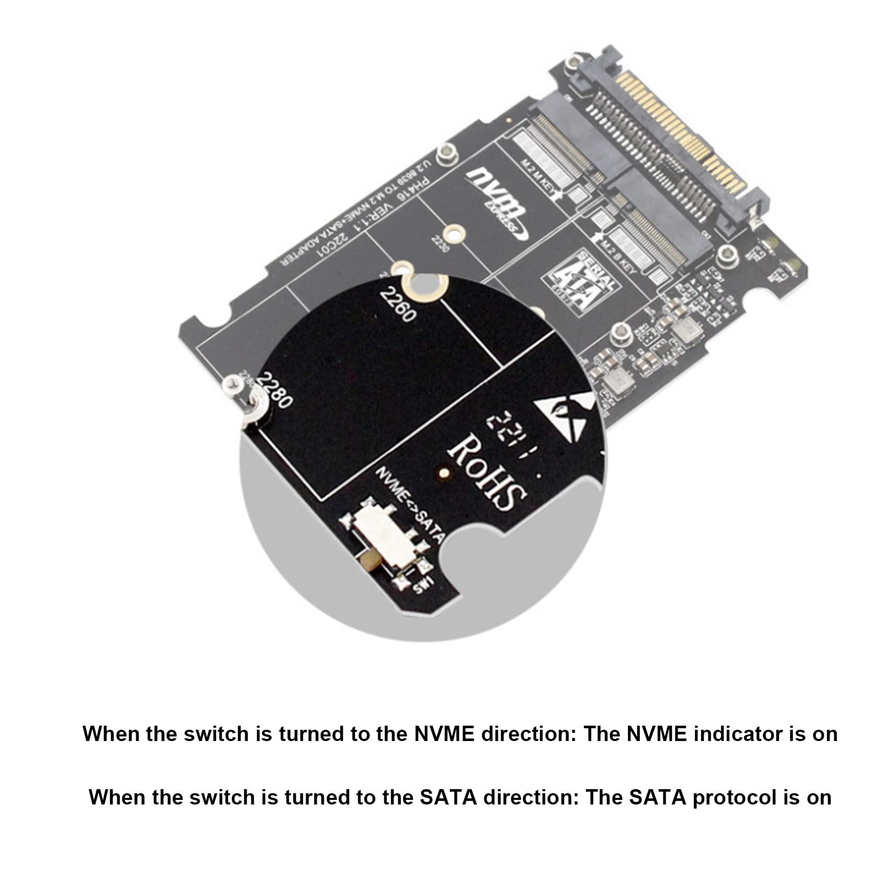 PCIE3.0 NVME NGFF to U.2 SFF8639 Riser Card Interface Expansion Card SSD HDD Enclosure