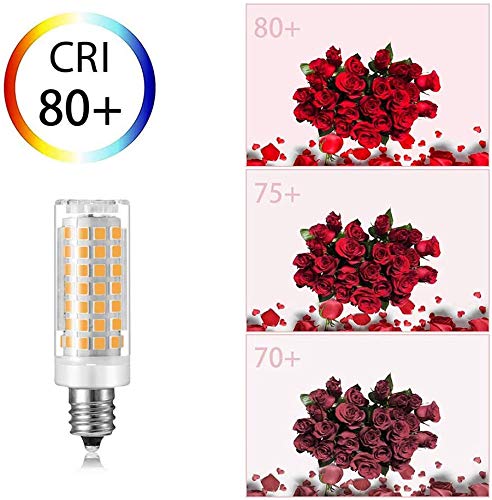 Home High Power lamp E11 T4 Mini-Candelabra Light Bulb 6W 50W to 60W Halogen Replacement (2 Pack) 90SMD2835 Corn JDE11 120V for Chandeliers, Sconce, Cabinet Lighting (Warm White)