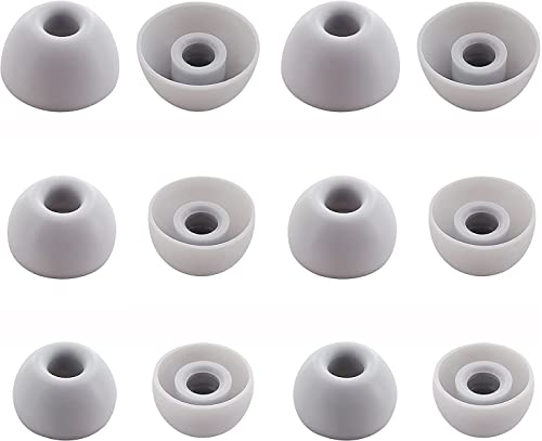 Rqker Ear Tips Compatible with Beats Studio Buds Earbuds, 6 Pairs S/M/L Sizes Soft Silicone Replacement Ear Tips Earbud Covers Eartips Compatible with Beats Studio Buds, White 12