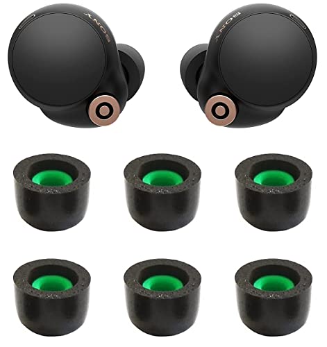Rqker Foam Ear Tips Compatible with Sony WF-1000XM4 Earbuds, 3 Pairs Medium Size Soft Memory Foam Replacement Ear Tips Earbud Tips Eartips Compatible with Sony WF-1000XM4, Black M