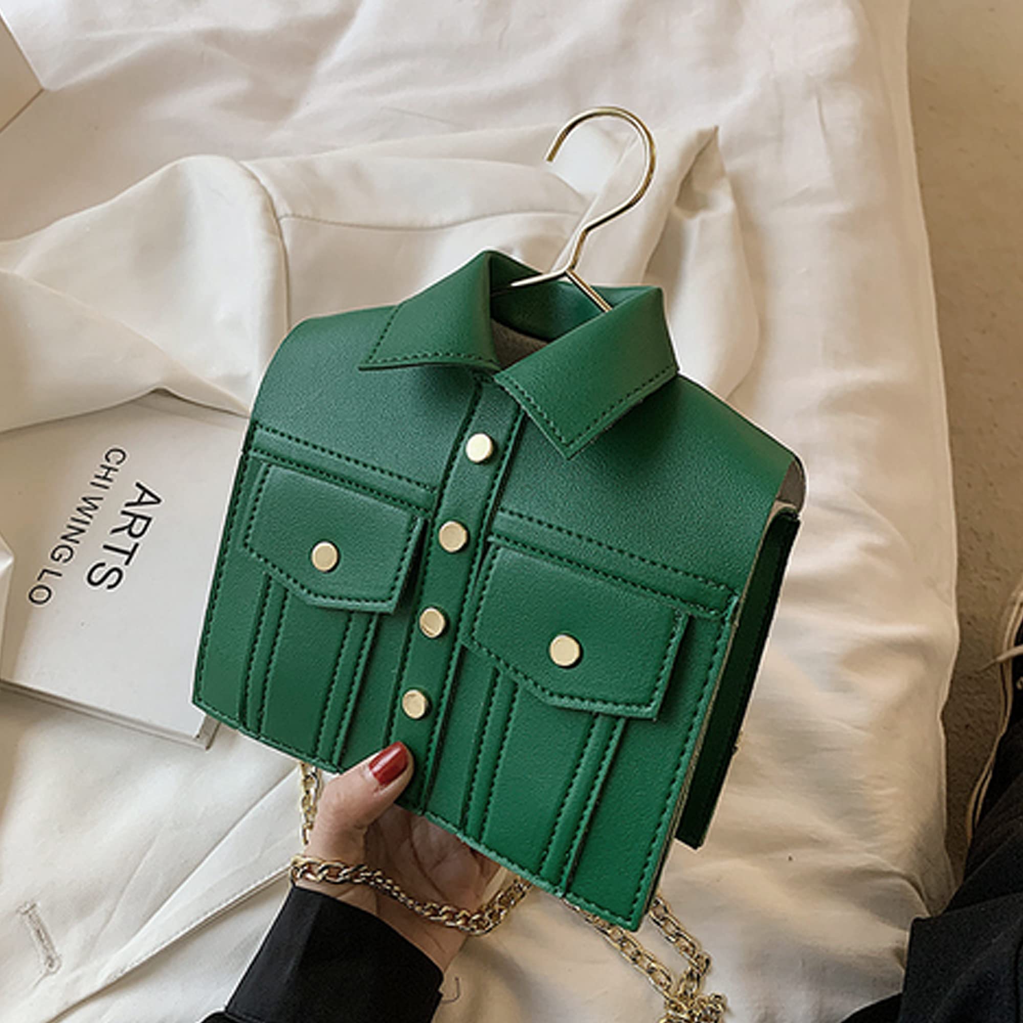 Heidi Bag Vintage Radio Clutch Handbag Leather Top Handle Crossbody Shoulder Bag (AA-Green)