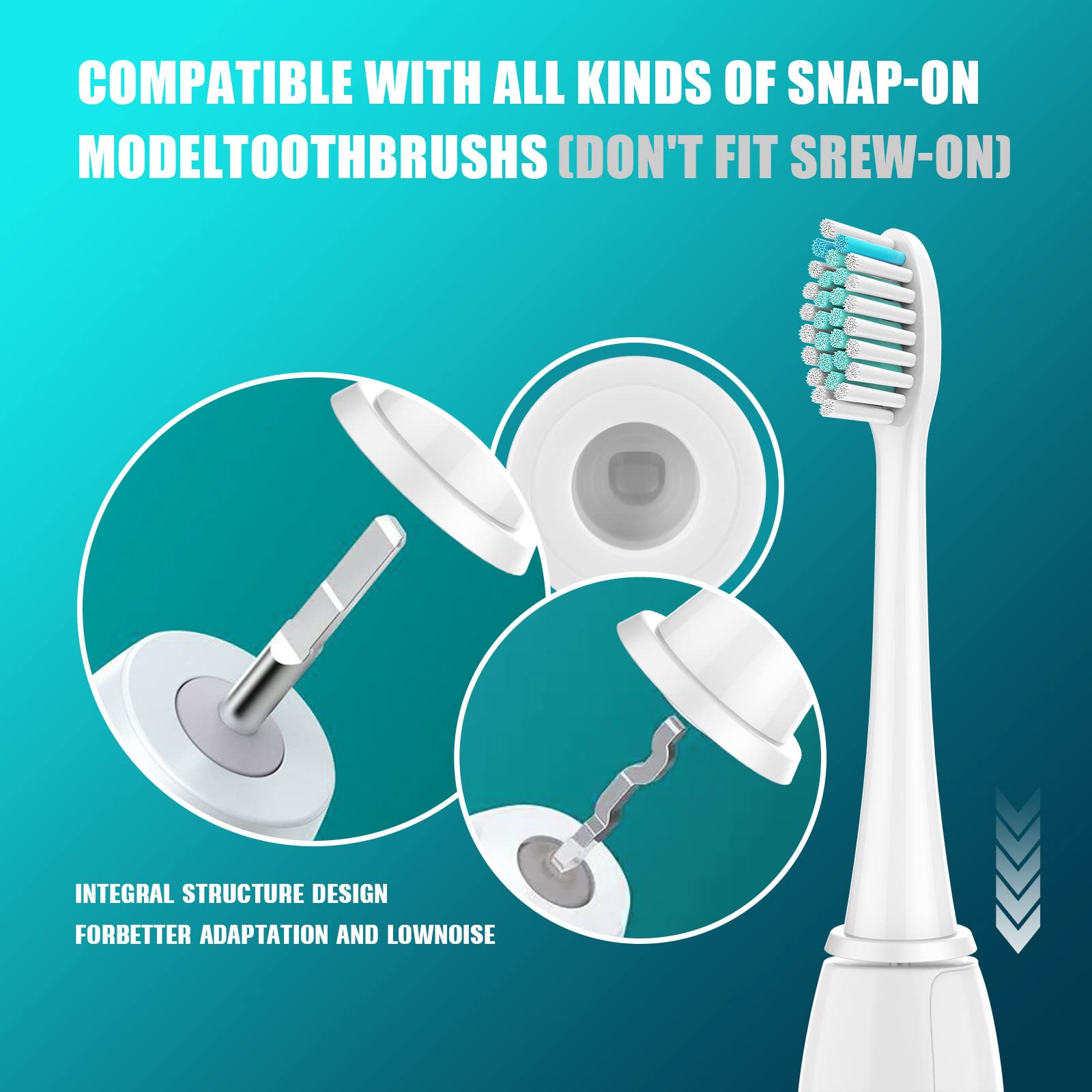 Replacement Toothbrush Heads for Philips Sonicare：8 Pack Sonic Replacement Compatible with Phillips Electric Brush HX3/6/9 4100 5100 6100 9900 C1 C2 W2 W3 G2 G3&More Plaque Control Snap-on