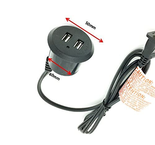 Powered USB Hub Socket Recessed USB Power Outlet Power Gromment 2 USB 2.1A Mounted into Bed Desk Table