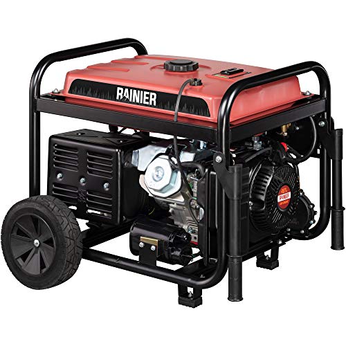 RAINIER R12000DF Dual Fuel (Gas and Propane) Portable Generator with Electric Start - 12000 Peak Watts & 9500 Rated Watts - CARB Compliant - Transfer Switch Ready