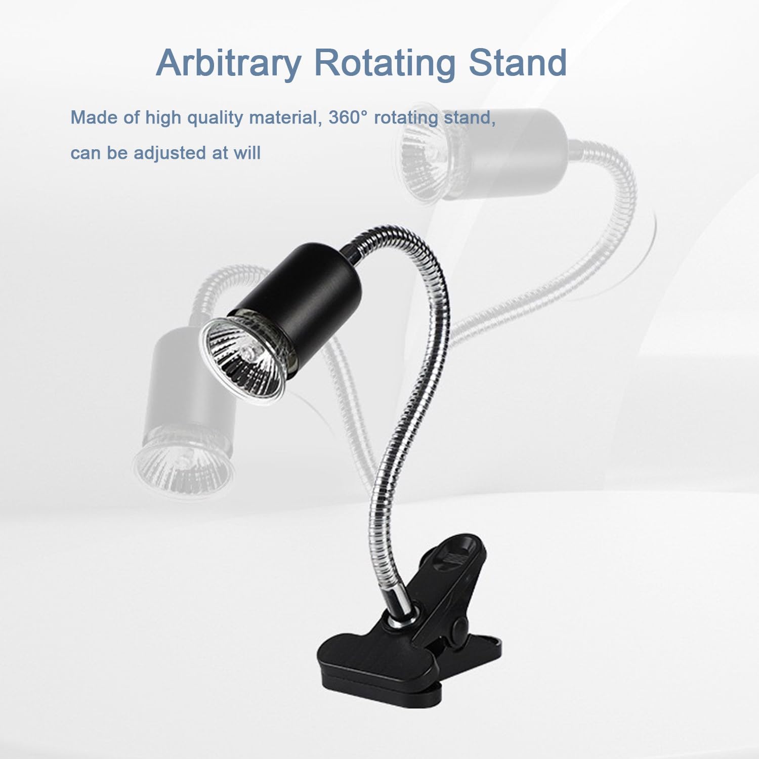 Heat lamp for reptiles,UVA UVB Turtle Heating Lamp with Two Heat Bulbs, Turtle Basking Light with 360° Rotatable Hose & Clamp & Adjustable Switch for Bearded Dragon Reptiles Turtle Lizard Snake