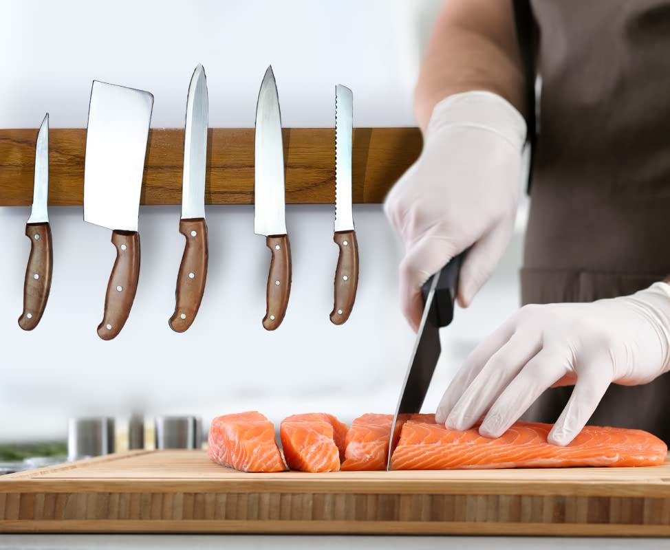 Knife Holder Wall Acacia Wood, Powerful Magnetic Knife Holder For Wall To Save Kitchen Space, This Knife Magnetic Strip Has A Great Magnetism, This Is Modern And Elegant Magnetic Knife Strip.